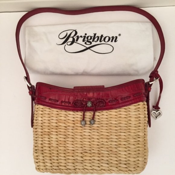 Brighton | Bags | Vintage Brighton Strawwicker And Leather Basket ...